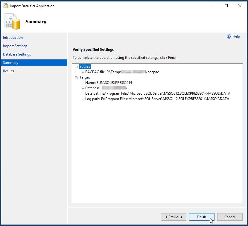 How to Restore Azure BacPac file to MS SQL Database | Nutty About Hosting